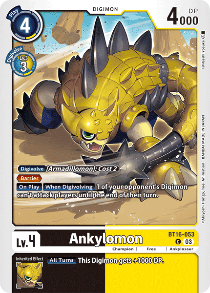 Ankylomon (BT16-053) - Beginning Observer - Digimon Card – Collectbydesign