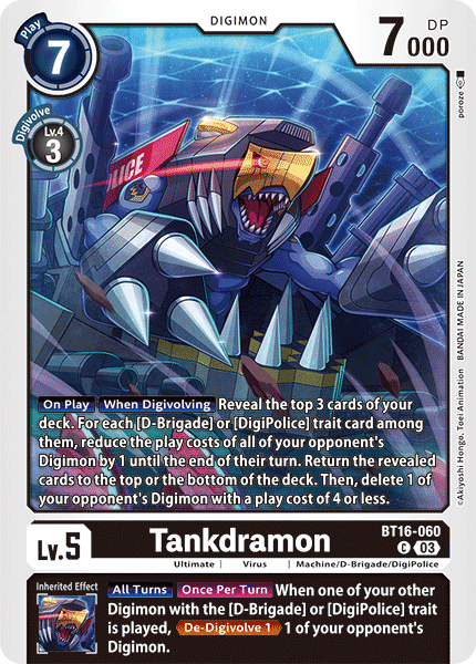 Tankdramon (BT16-060) - Beginning Observer - Digimon Card – Collectbydesign